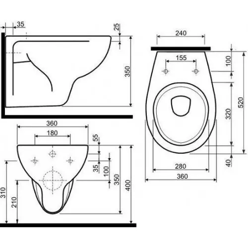 Kolo Rekord - Wand-WC mit Tiefspülung, weiß K93100000 | Sanitino.de