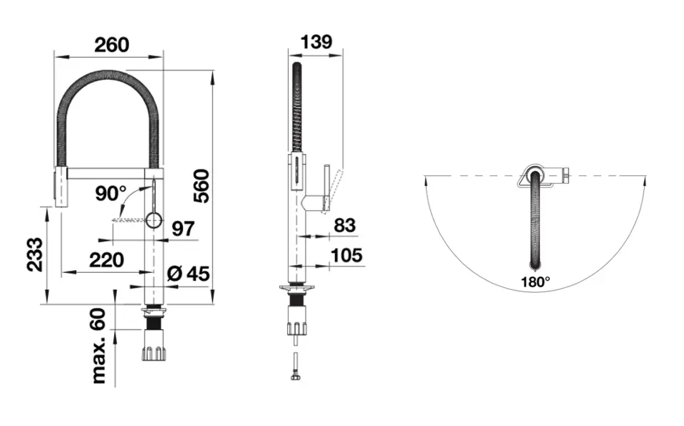 Blanco Culina S - Mitigeur de cuisine électronique avec bras flexible ...