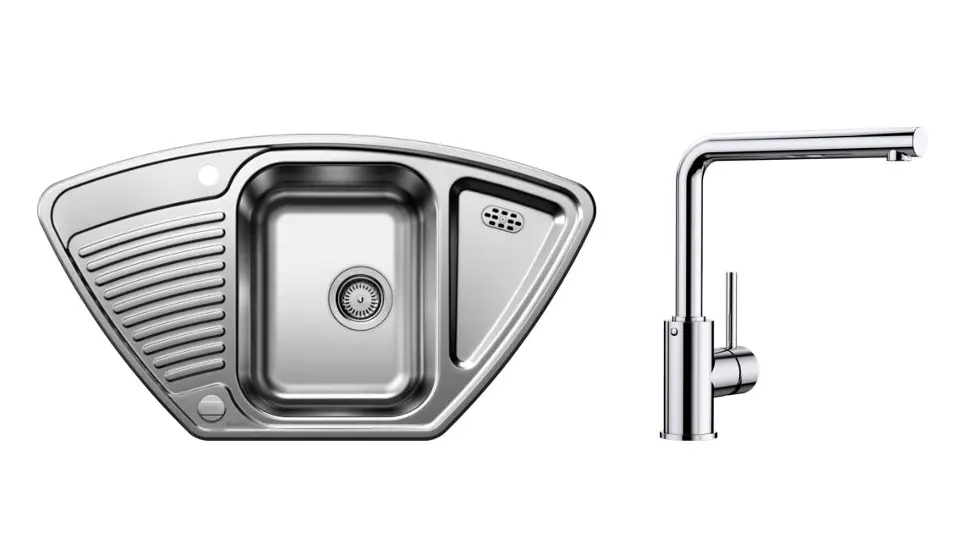 Blanco Sety - Set dřezu Tipo 9 E a baterie Mila, nerez/chrom SET 06-B ...