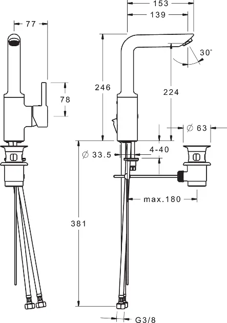 Hansa Vantis - Waschtisch Einhebelmischer mit Ablaufgarnitur, chrom ...