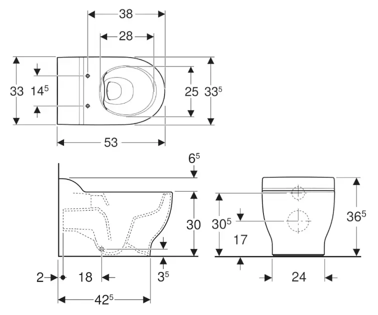 Geberit Bambini - Stojící WC, pro děti, Rimfree, bílá 502.966.00.1 ...