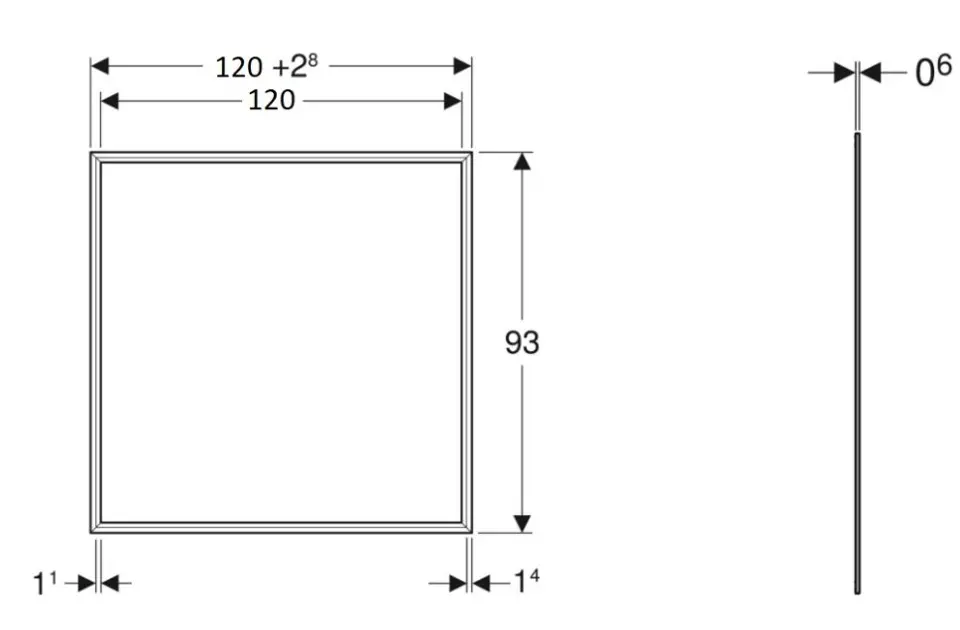Geberit ONE - Cadru de acoperire 1200x930 mm, pentru dulap cu oglindă ...
