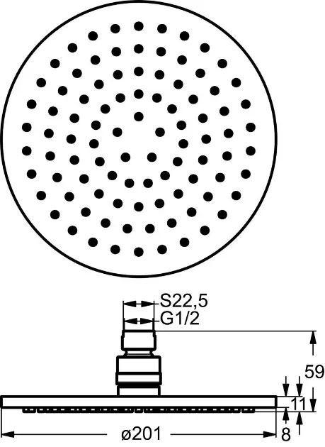 Ideal Standard Archimodule - Hlavová sprcha Idealrain, průměr 20 cm ...
