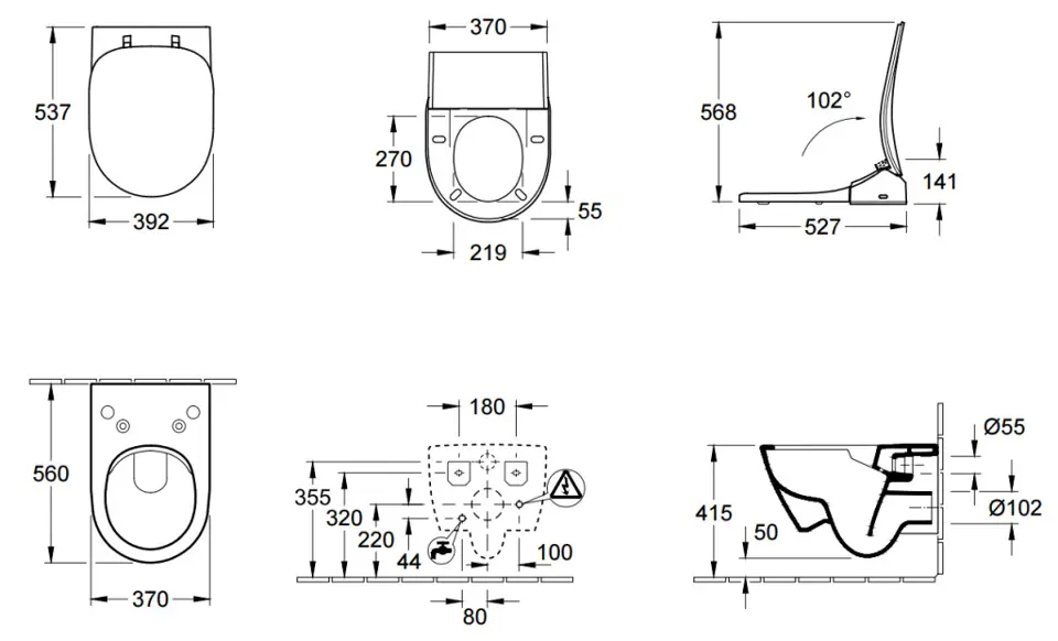 Villeroy & Boch Subway 2.0 - Wand-WC ohne Innenkante, Alpinweiß ...