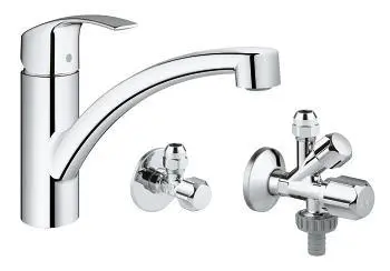 Grohe Eurosmart - Páková dřezová baterie s rohovým ventilem, chrom ...