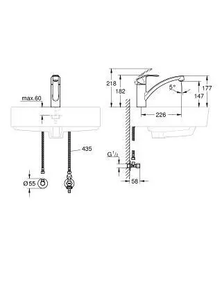 Grohe Eurosmart - Páková dřezová baterie s rohovým ventilem, chrom ...