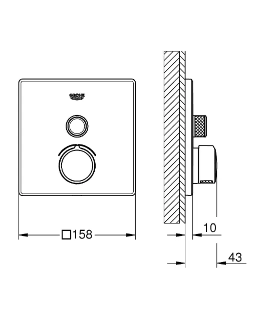 Grohe SmartControl - Unterputzarmatur für 1 Verbraucher, verchromt ...