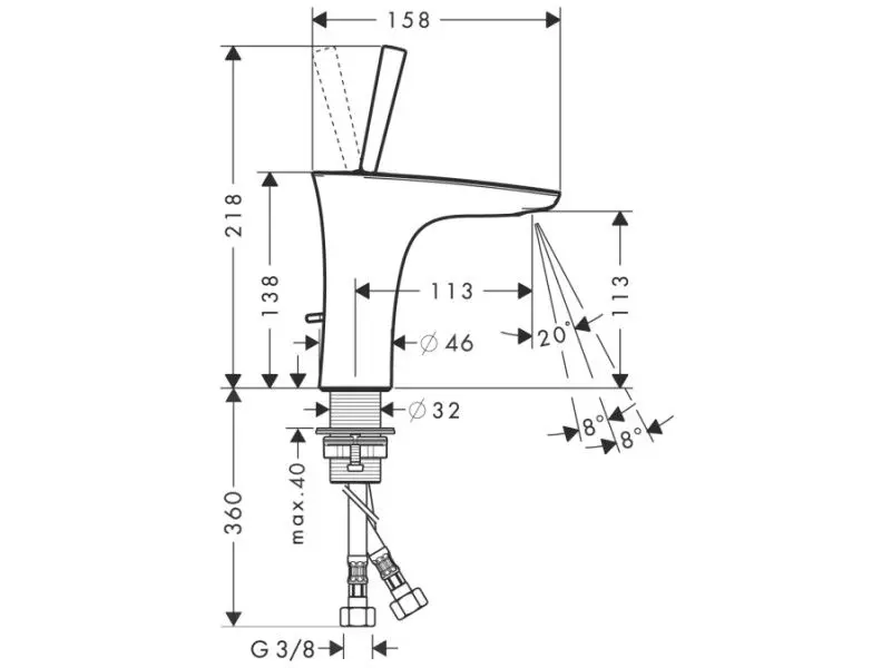 Hansgrohe PuraVida - Umyvadlová baterie s výpustí, chrom 15074000 ...