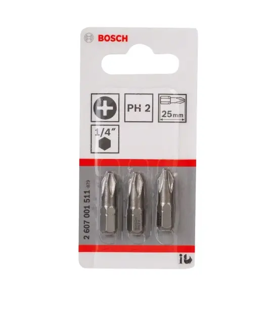 Bosch Zubehör - PH2 Bit-Set, Länge 25 mm, 3-tlg 2607001511 | Sanitino.de