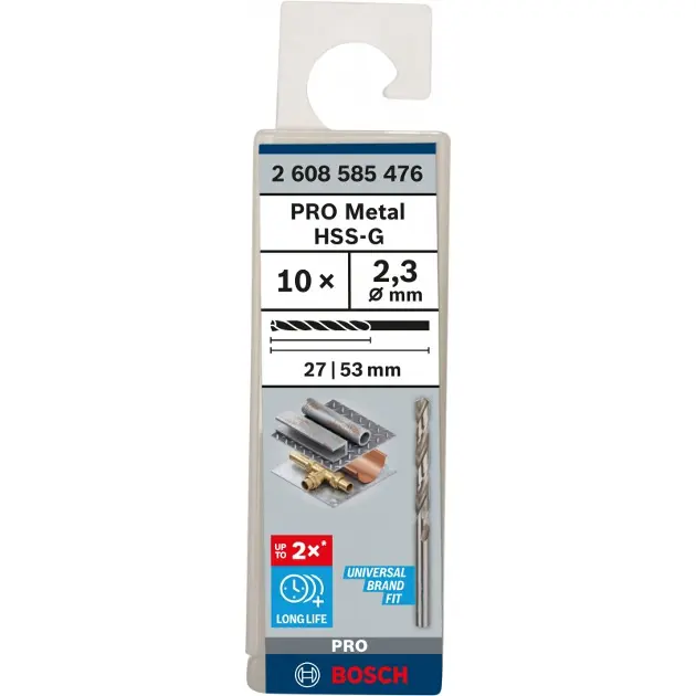 Bosch Příslušenství - Sada vrtáků do kovu, 2,3x53 mm, 10 ks 2608585476 | Sanitino.cz