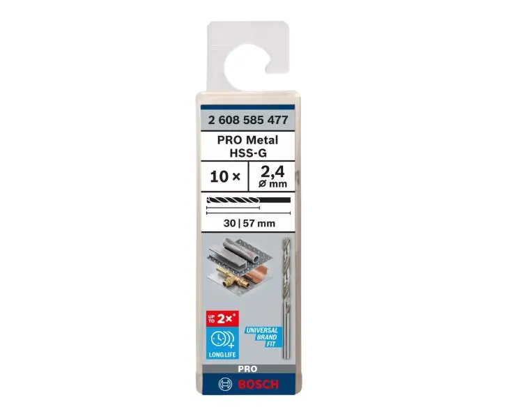 Bosch Příslušenství - Sada vrtáků do kovu, 2,4x57 mm, 10 ks 2608585477 | Sanitino.cz