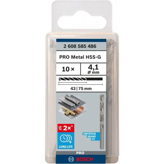Bosch Příslušenství - Sada vrtáků do kovu, 4,1x75 mm, 10 ks 2608585486 | Sanitino.cz