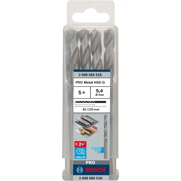 Bosch Příslušenství - Sada vrtáků do kovu, 9,4x125 mm, 5 ks 2608585518 | Sanitino.cz