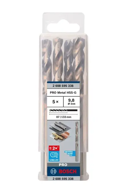 Bosch Příslušenství - Sada vrtáků do kovu, 9,8x133 mm, 5 ks 2608595338 | Sanitino.cz