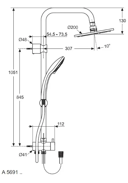 Ideal Standard Idealrain - Duschgarnitur 200, zur Kombination mit ...