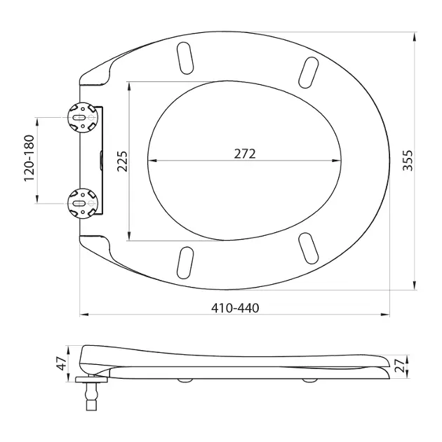 Aqualine Esmeralda - Capac WC, SoftClose, alb ES8816 | Sanitino.ro