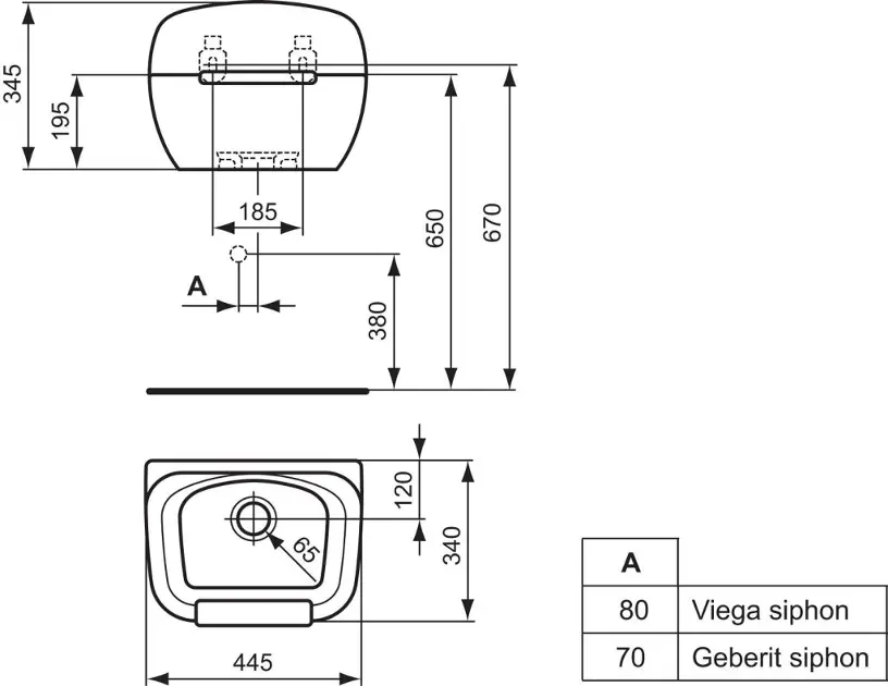 Ideal Standard Ausgussbecken - Ausgussbecken Duoro, 45x34x35 cm, weiß ...
