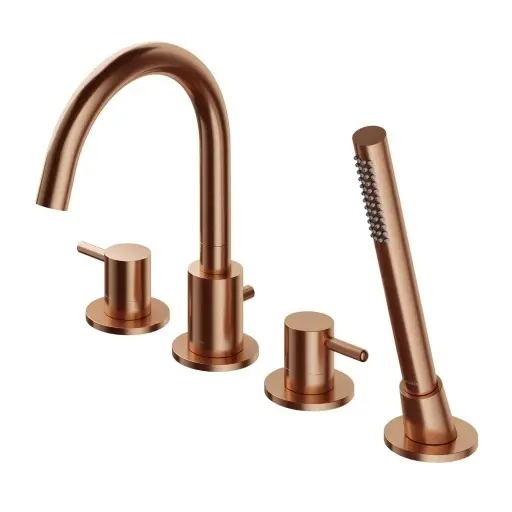 OMNIRES Y - Batéria na okraj vane, 4-otvorová inštalácia, kefovaná meď ...