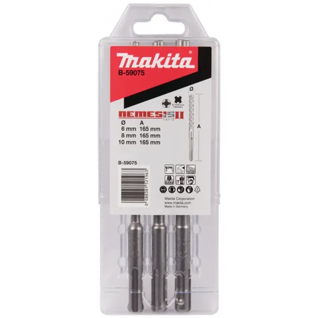 Makita Toebehoren - 3-delige set SDS Plus steenboren B-59075 | Sanitino.nl