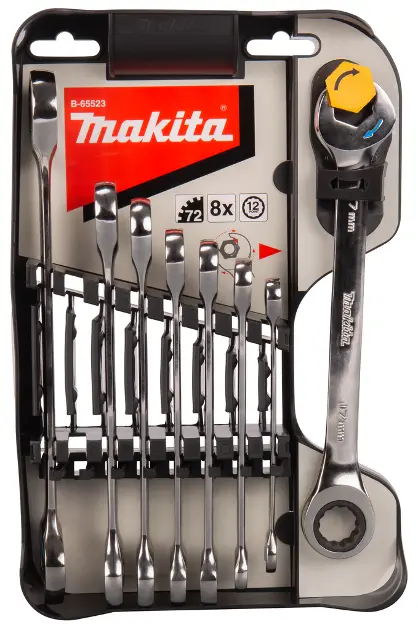 Makita Herramientas - Juego de llaves combinadas de carraca de 8 piezas B-65523 | Sanitino.es