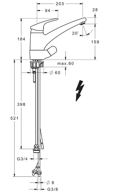 Hansa Mix - Spültisch-Einhebelmischer, Chrom 01152283 | Sanitino.at