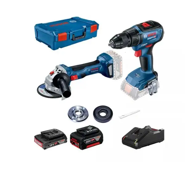 Bosch Gereedschap - 18V ACCU-boorschroevendraaier en haakse slijper set, 1x accu 2.0 Ah Li-Ion ...