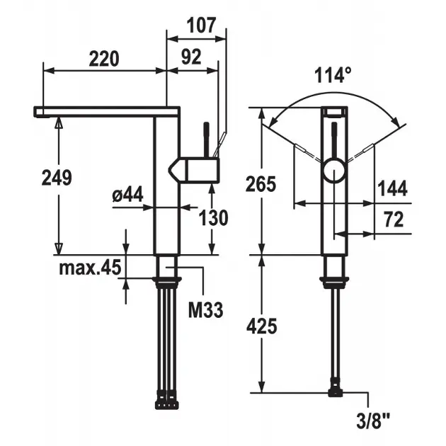 Franke KWC - Keukenkraan Ono, chroom 115.0308.170 | Sanitino.nl