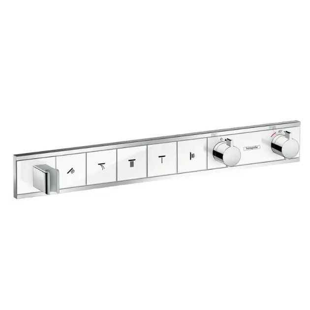 Hansgrohe RainSelect - Grifo empotrado para 5 aparatos, blanco/cromo ...
