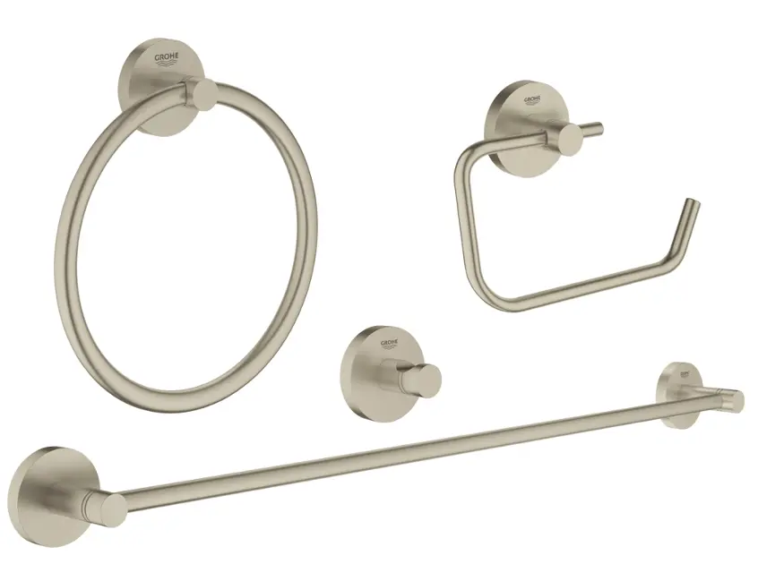 Grohe Essentials - Badkameraccessoires 4 in 1, geborsteld nikkel ...