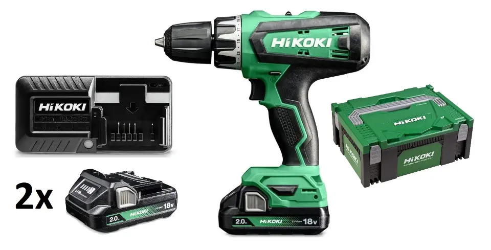 HiKOKI - 18V ACCU-klopboor-/schroefmachine, 2x accu 2,0 Ah, Li-Ion ...
