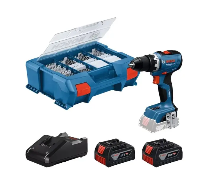 Bosch Gereedschap - 18V ACCU-boorschroevendraaier met accessoires, 2x accu 4.0 Ah GBA, lader ...