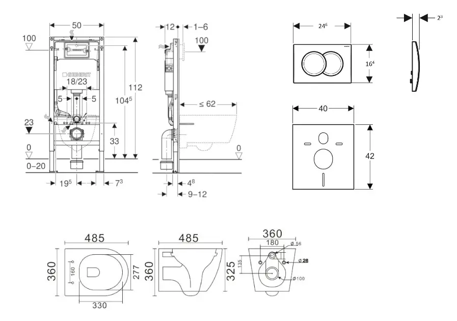Geberit Duofix - Set bâti-support, cuvette Gaia et abattant softclose ...