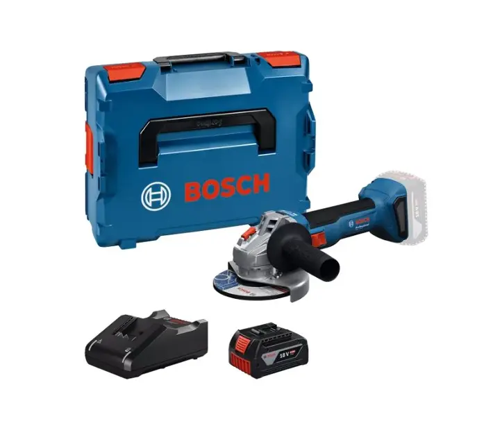Bosch - Meuleuse d'angle sans fil 18V GWS 18V-8, 125 mm, 1 batterie 5,0 Ah Li-Ion, chargeur ...