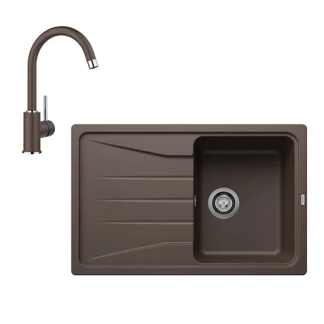 Blanco - Set dřezu Sona 45 S a baterie Mida, kávová/kávová SET 08-B 25 ...