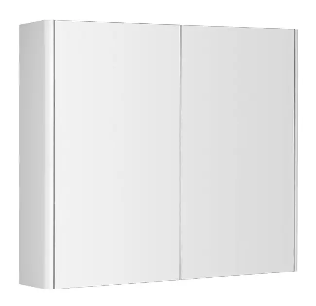 Aqualine Deneb - Dulap cu oglindă, 80x70x18 cm, 2 uși, alb mat DN080 ...