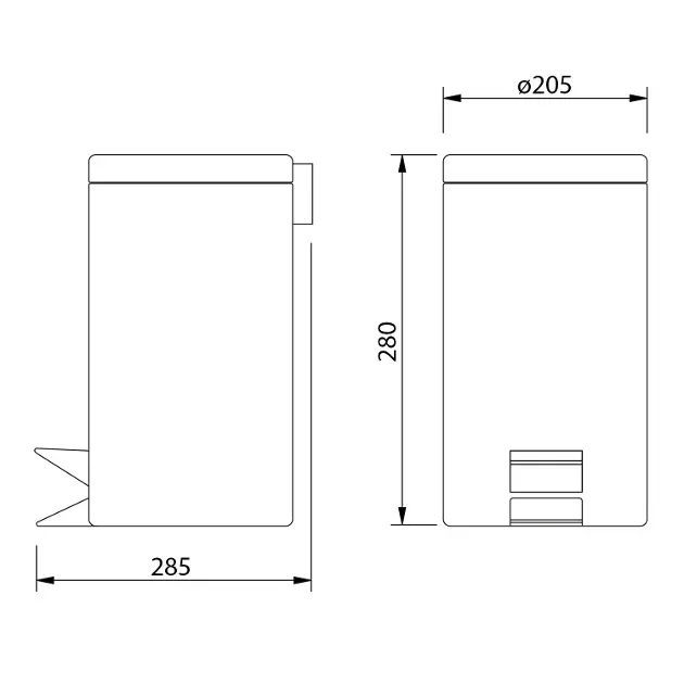 Aqualine Simple Line - Coș de gunoi rotund 5 L, negru mat 28105 ...