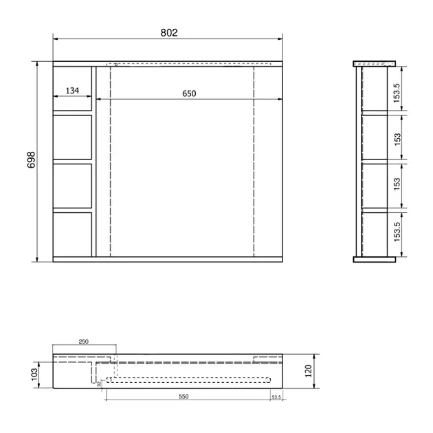 Aqualine Korin - Oglindă cu iluminare LED 80x70x12 cm KO350S | Sanitino.ro