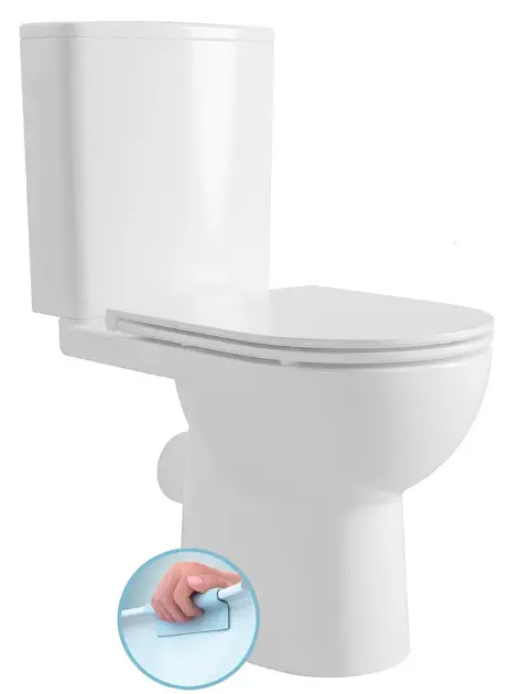 Aqualine Tavon - Vas WC monobloc, evacuare din spate, Rimless, alb ...