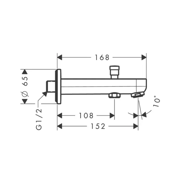Hansgrohe Metris S - Caño de bañera con inversor 15 cm, cromo 31417000 ...