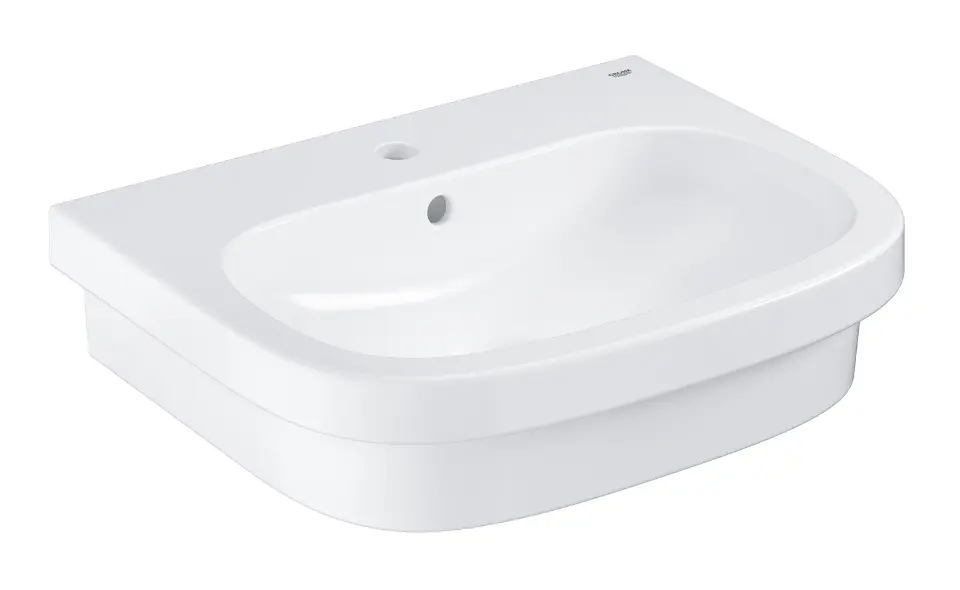 Grohe Euro Ceramic - Wastafel met overloop, 60x48 cm, PureGuard, wit ...