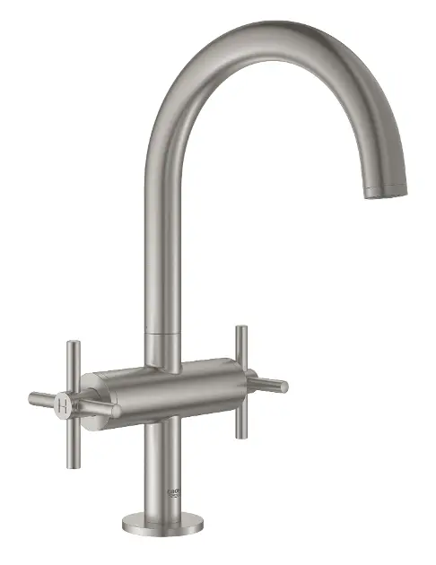Grohe Atrio - Mitigeur de lavabo avec vidage et bec orientable, supersteel 21019DC3 | Sanitino.fr