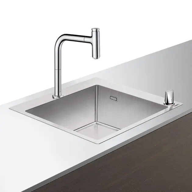 Hansgrohe Fregaderos - Conjunto de fregadero y grifo C71-F450-06, cromo ...