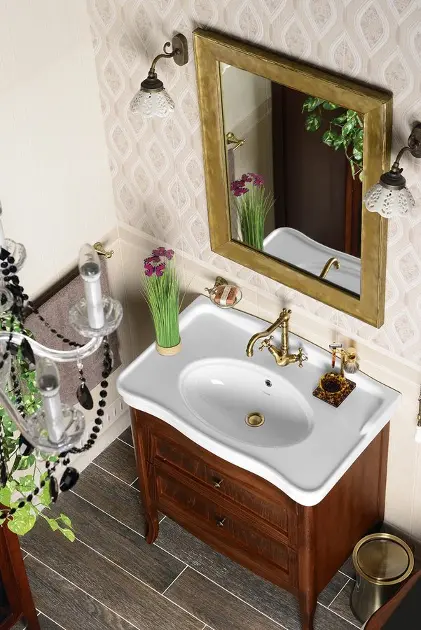 Sapho Retro - Mueble de lavabo 73x80x47 cm, haya 1654 | Sanitino.es