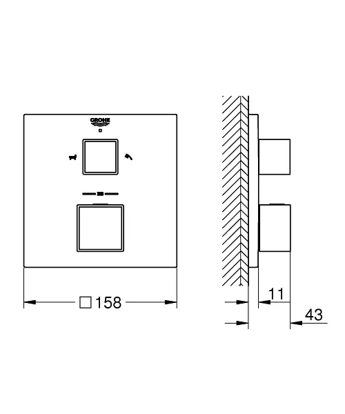 Grohe Grohtherm Cube - Mitigeur thermostatique encastré pour 2 sorties ...