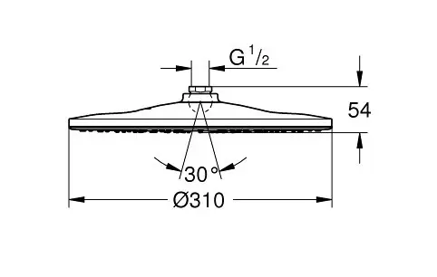 Grohe Rainshower - Hoofddouche 310 Mono 9,5 l/min, 1 straal, moon white ...