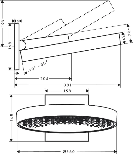 Hansgrohe Rainfinity - Douche de tête 360 avec raccord mural, 1jet ...