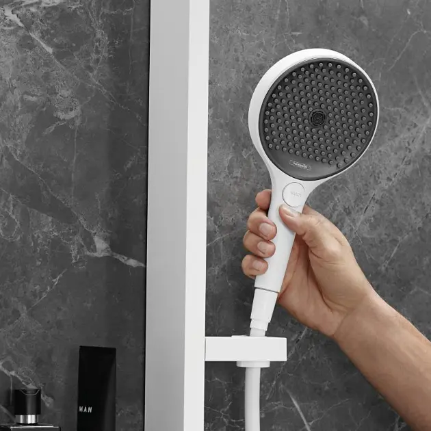 Hansgrohe Rainfinity - Brausegarnitur Showerpipe 360, 1jet, weißmatt ...