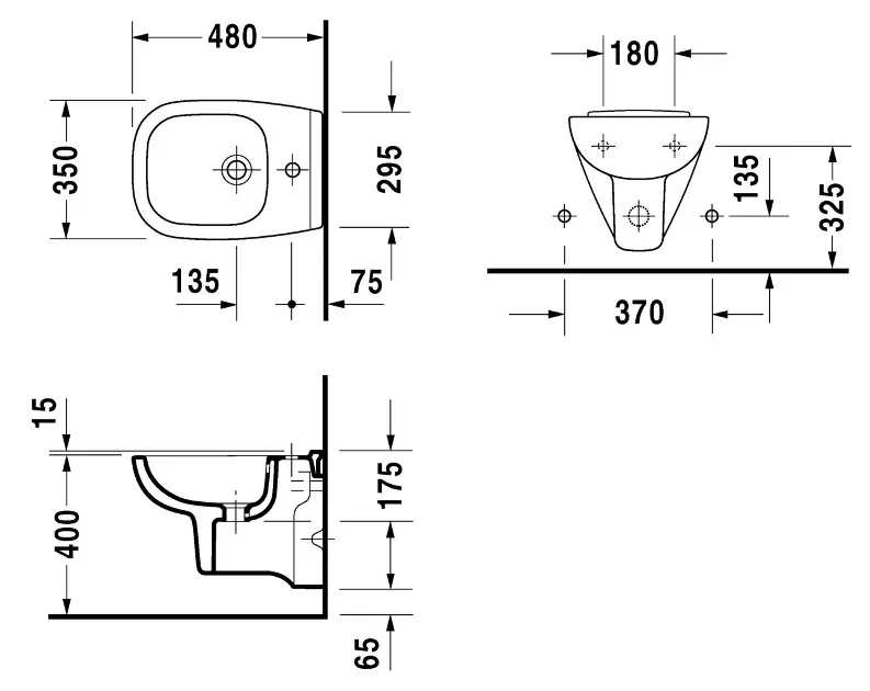 Duravit D-Code - Wand-Bidet Compact, weiß 22371500002 | Sanitino.de