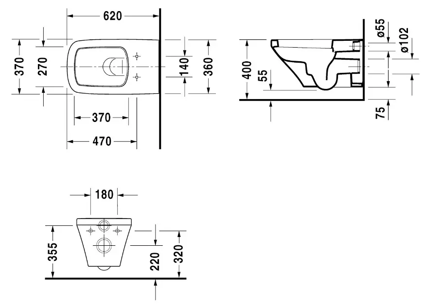 Duravit DuraStyle - Wand-WC, mit HygieneGlaze, weiß 2537092000 ...