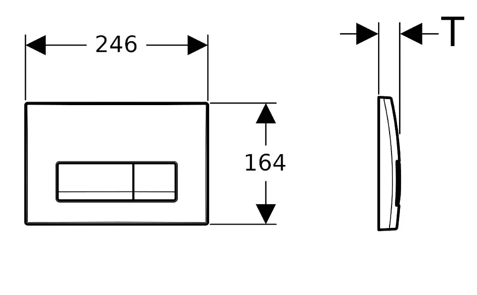 Geberit Delta - Delta 51 bedieningsplaat, 2 spoeling, glanzend chroom ...